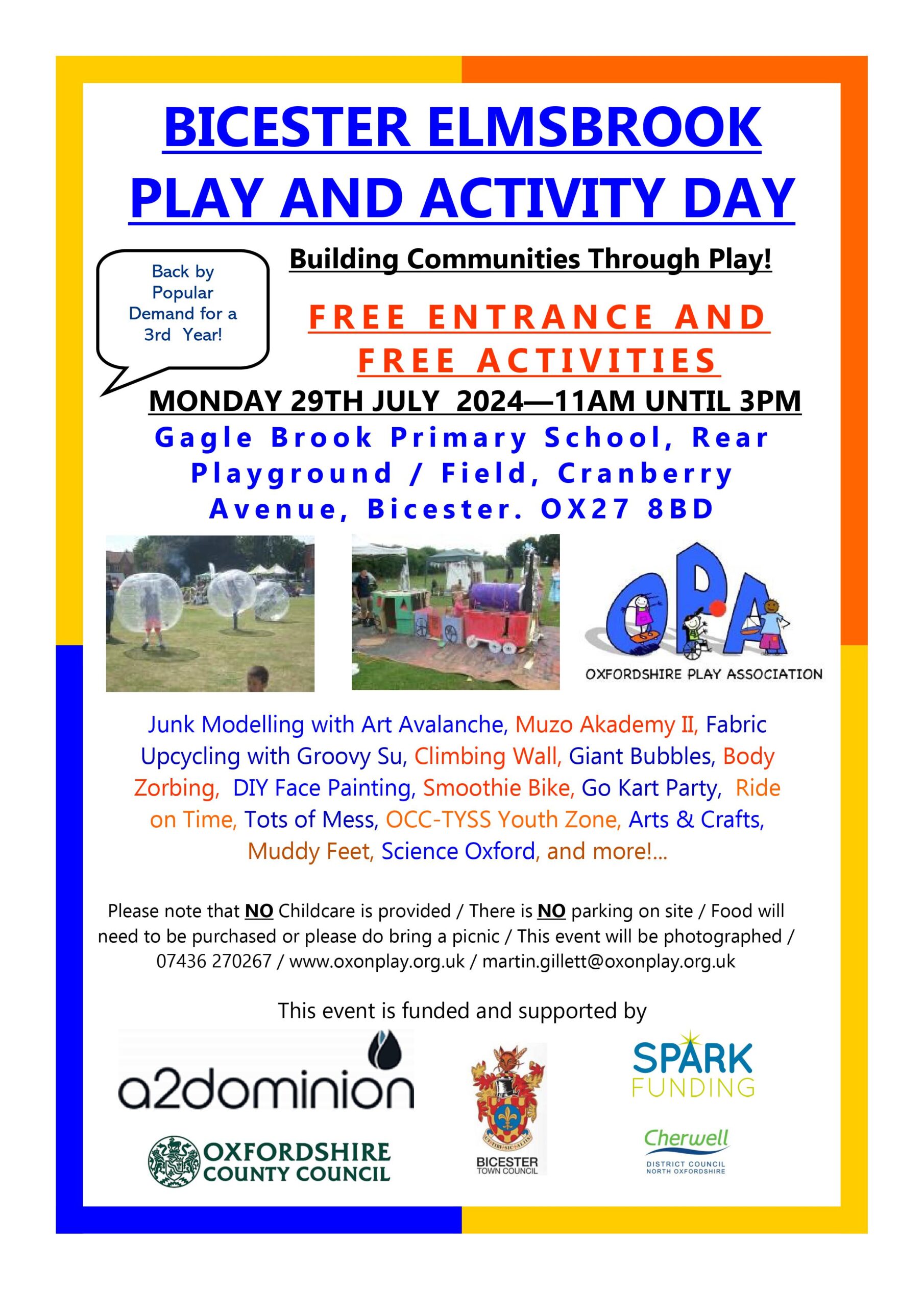 Bicester Elmsbrook Play & Activity Day 2024 – Oxon Play