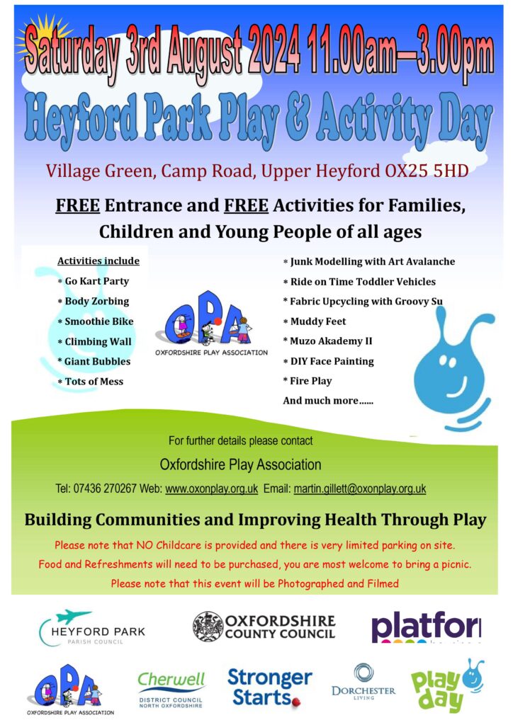 Heyford Park Play & Activity Day 2024 – Oxon Play